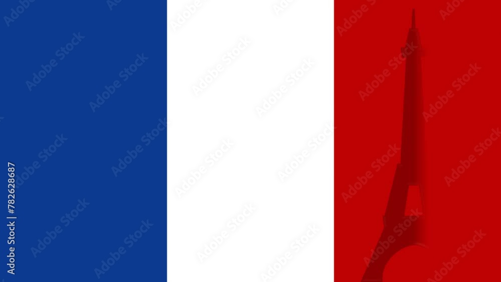 Bastille Day, French National Day animated background illustration with ...