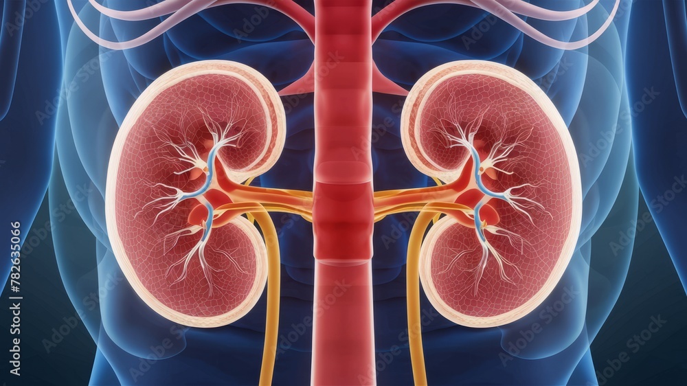 image of human kidney anatomy Stock Illustration | Adobe Stock