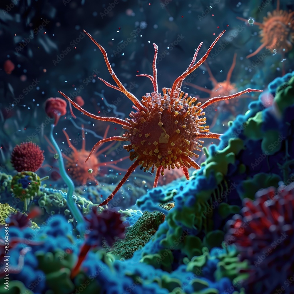 An animated 3D depiction of the lytic cycle of a bacteriophage ...