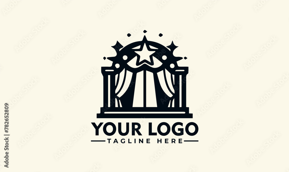 Vetor de Theatre logo concept - vector illustration. Theatre, museum ...