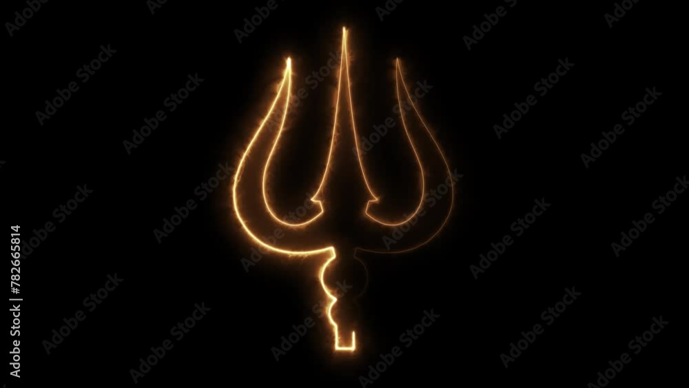 Lord Shiva Trishul symbol neon effect , Glow sign effect, Religious ...