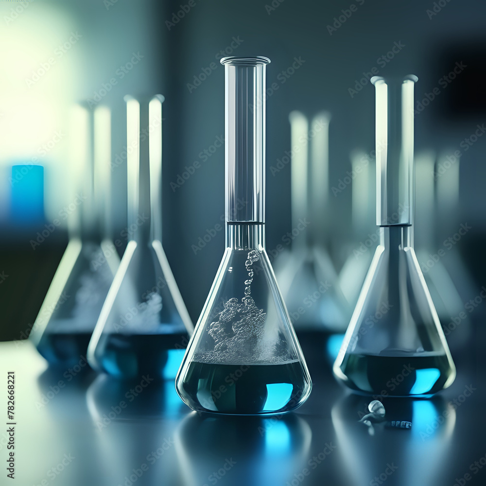Test Tubes in a Science Laboratory Setting - generated by ai Stock ...