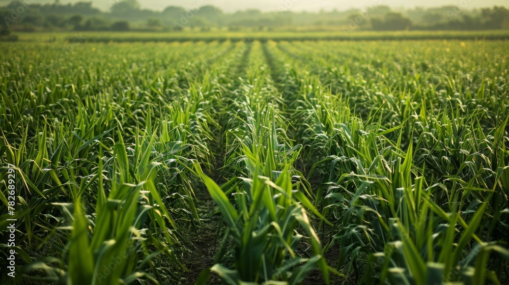 An aerial view of a vast field of crops each one contributing to the ...