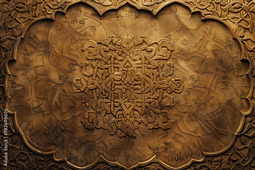Colorful vintage surface with an old oriental pattern. The background ...