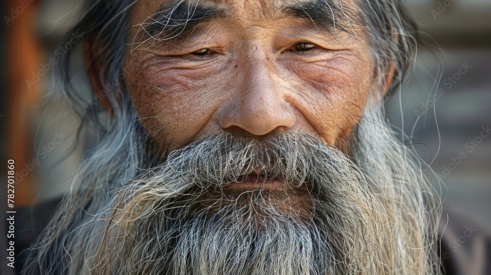 The long and flowing beard on this mans face was a sign of dedication ...