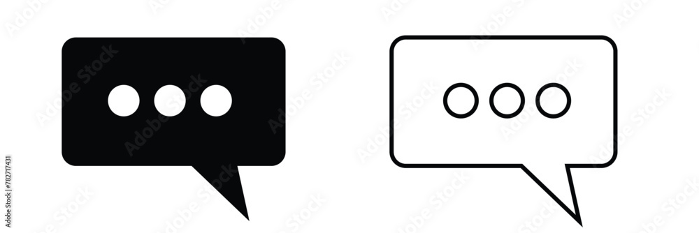 Chat icon vector. speech bubble icon. comment icon vector. message. contact us on white ...