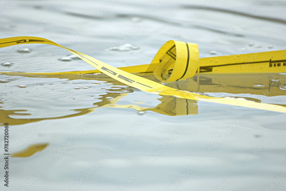 Witness the boundaries of a crime scene marked by yellow police line ...