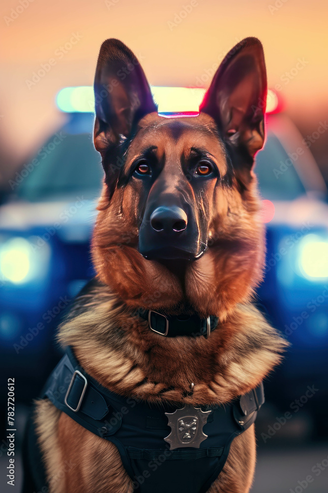Witness the loyalty of a German Shepherd in police uniform with a ...
