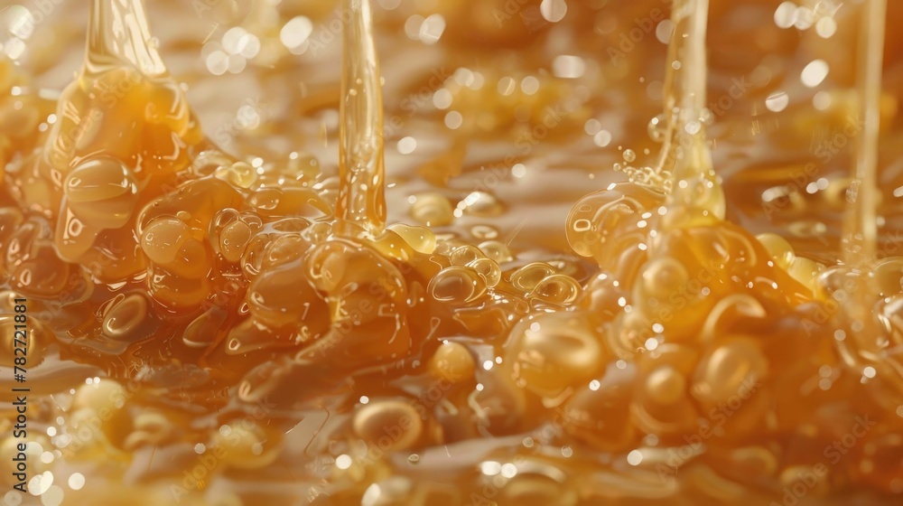 Fermented soybeans natto, detailed in a digital painting that captures ...