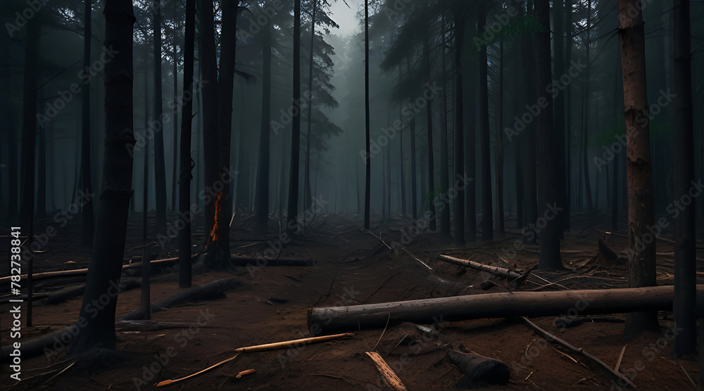 Forest slaughter, Deforestation of trees through excessive illegal ...