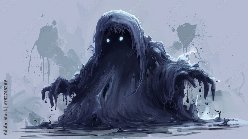 Fantasy cartoon artistic image of dnd slime monster chromatic witch ...