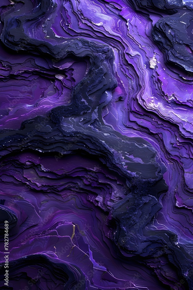 Textura detallada de relieve de roca color purpura o morado y negro ...