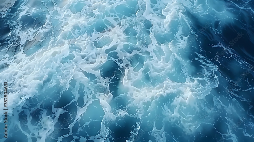 Blue sea texture with waves. Aerial view of ripple sea waves. Water sea ...