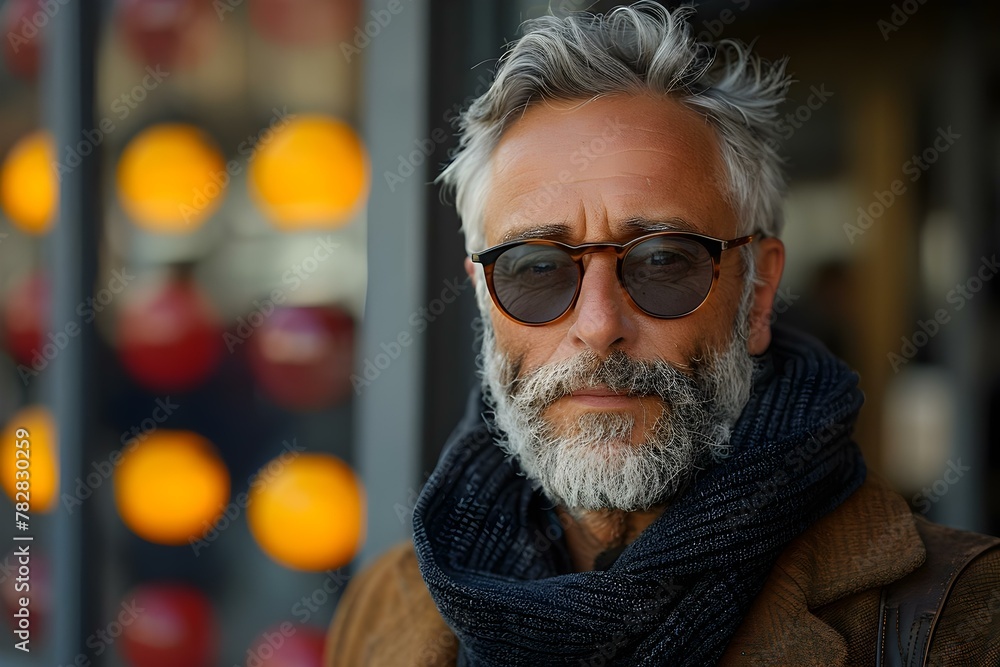 Distinguished Gentleman with Silver Hair and Beard. Concept Silver Fox ...