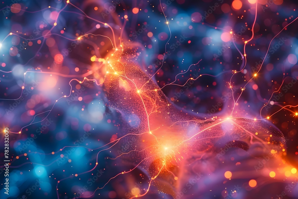 Neural Symphony: Colorful Brainwave Visualization. Concept Abstract Art ...