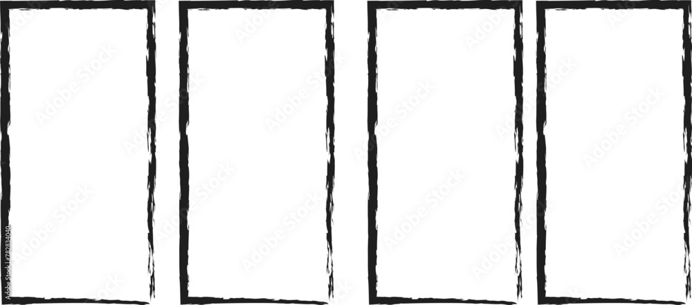 Hand drawn sketch frame vector.Simple doodle rectangle pencil frame ...