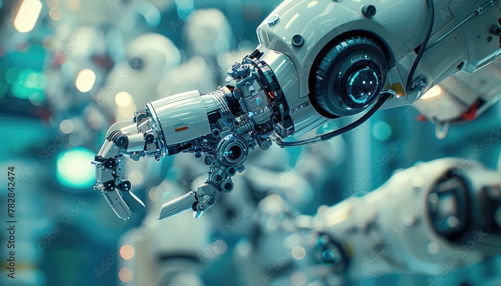 Medical Robotics Abstract Artwork, Produce an abstract artwork inspired ...