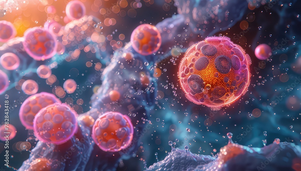 Medical Nanotechnology Visualization,Produce an abstract visualization of medical nanotechnology ...