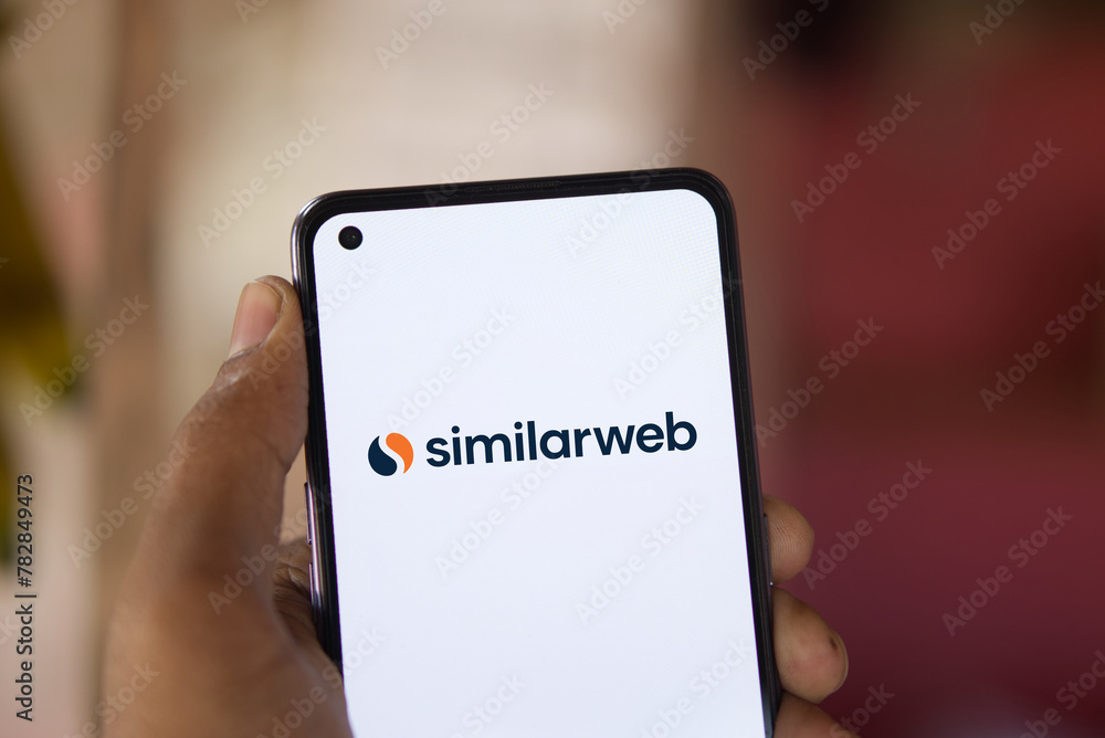 Dhaka, Bangladesh- 12 Apr 2024: Similarweb logo is displayed on ...