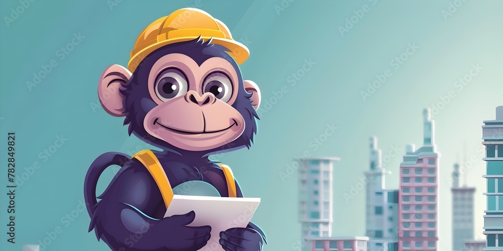 Innovative Monkey Urban Planner Designing Sustainable Futuristic City ...