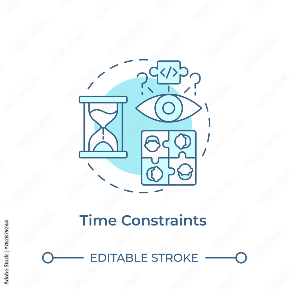Time constraints soft blue concept icon. Hackathon challenge. Time ... Time constraints soft blue concept icon. Hackathon challenge. Time ...