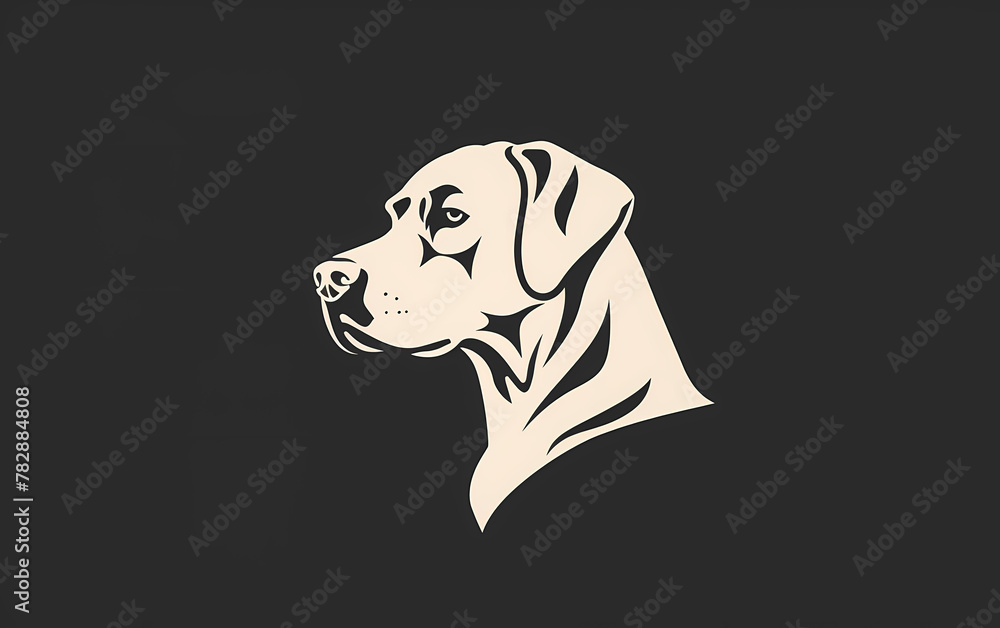 Black and White Dog Portrait Logos,Simplified Dog Profile Graphics ...
