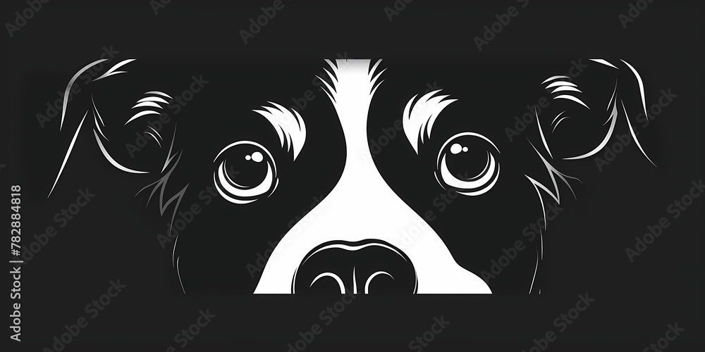 Black and White Dog Portrait Logos,Simplified Dog Profile Graphics ...