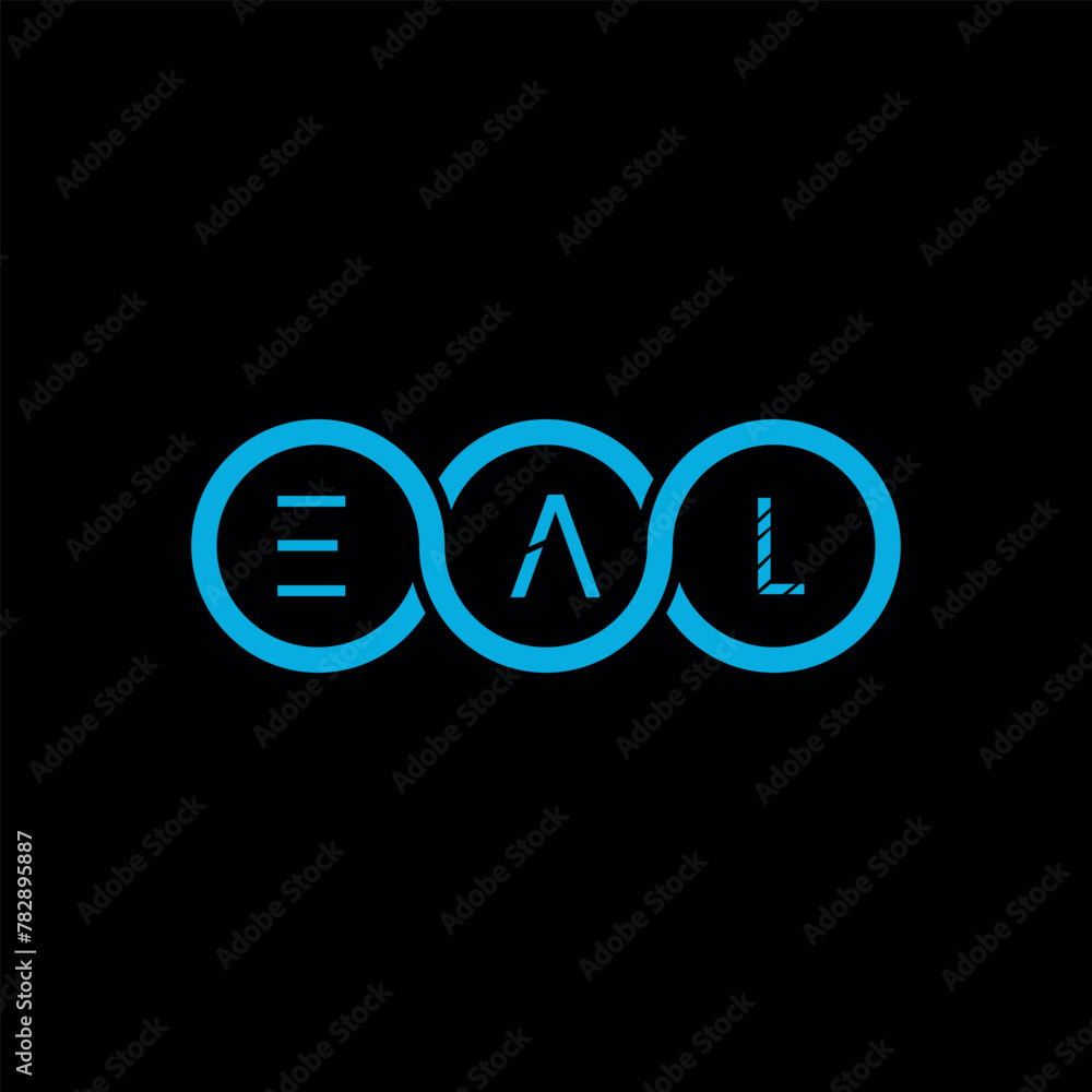 EAL letter logo design with black background in illustrator, cube logo ...