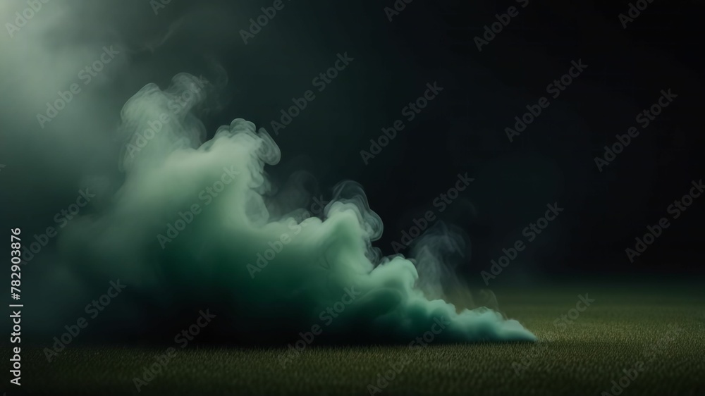 Smoke green background dark ground light smell toxic black bad fog ...