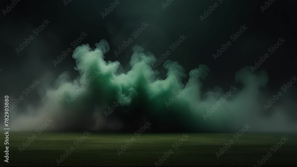 Smoke green background dark ground light smell toxic black bad fog ...