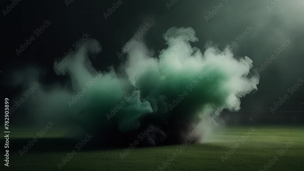 Smoke green background dark ground light smell toxic black bad fog ...