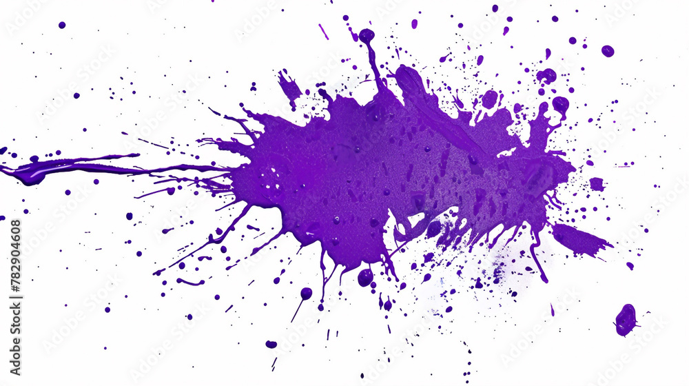 Royal purple paint splatter on a pure white background Stock ...