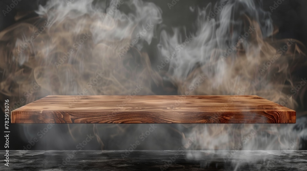 Table corner with smoke perspective view isolated on transparent ...