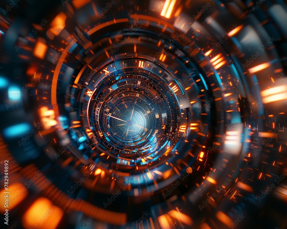 Capture the essence of time manipulation through a series of abstract ...