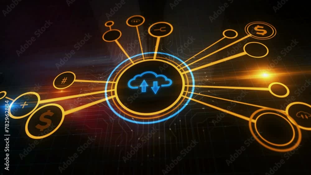 Cloud computing server mobile access storage symbol digital concept ...