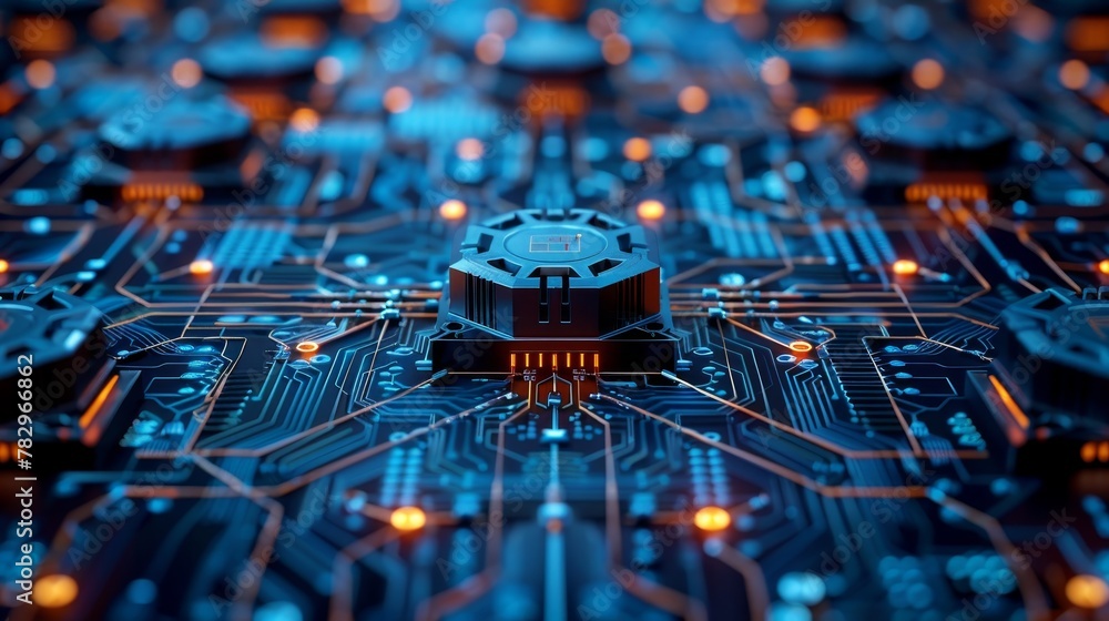 Internet Infrastructure: A 3D vector illustration of a network hub with ...