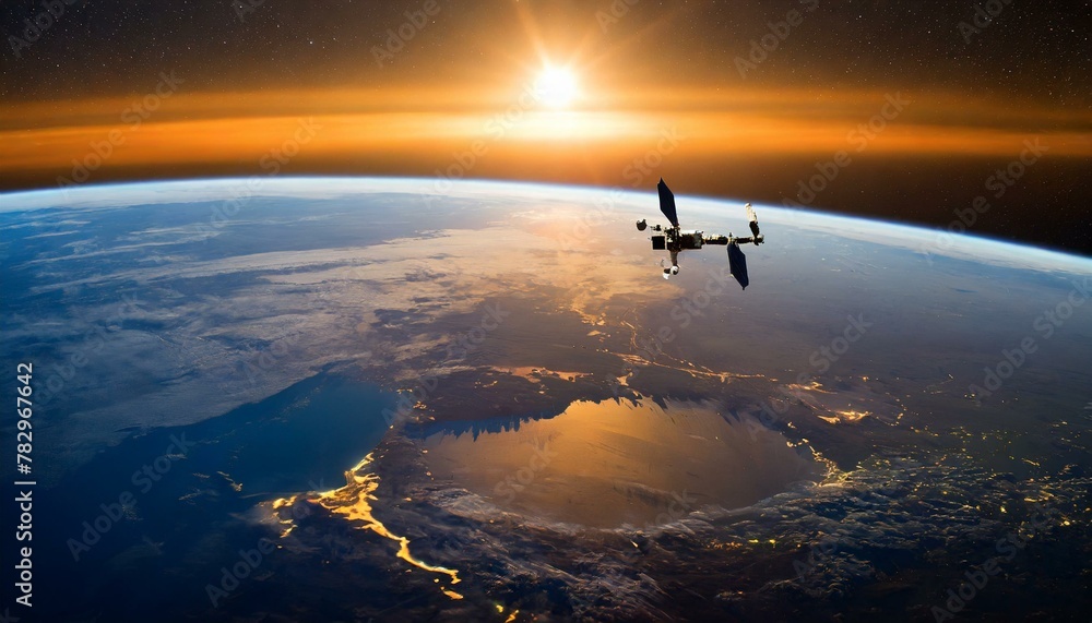 breathtaking sunrise over the Earth, captured from space with a high ...