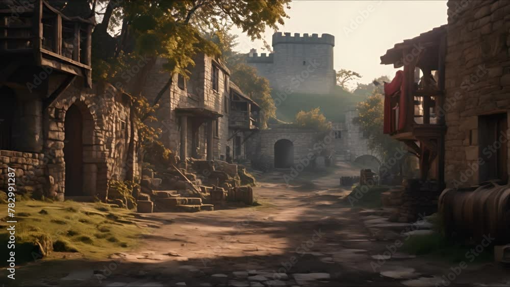 Fantasy medieval background. The concept of medieval history, life and ...