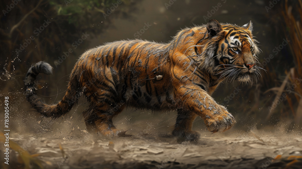 Sumatran Tiger in Natural Habitat. Panthera tigris sumatrae Majestic ...