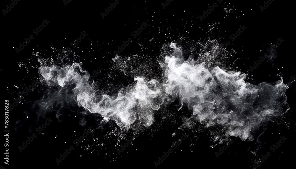 Black and white fluid smoke movement. Color Burst white smoke powder ...