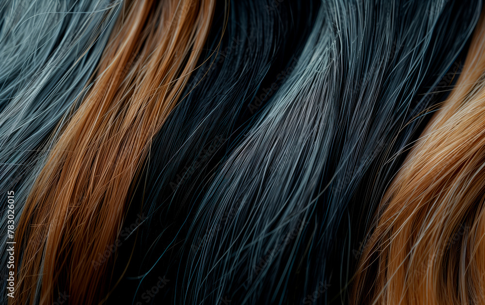Close up photo of different shades of hair texture background. Stock ...