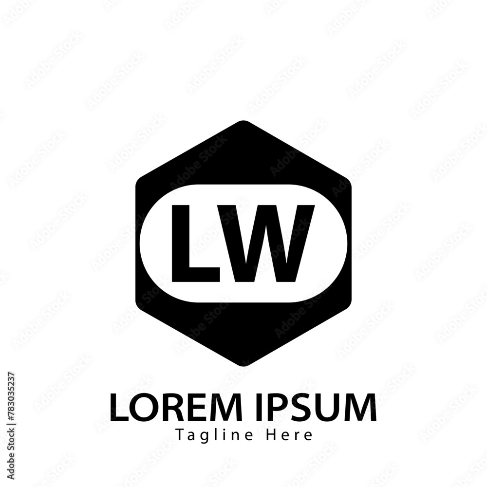letter LW logo. LW. LW logo design vector illustration for creative ...