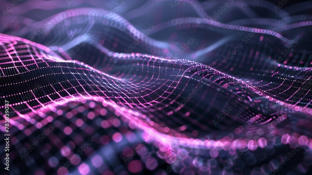 Abstract digital grid background with layers of transparency and ...