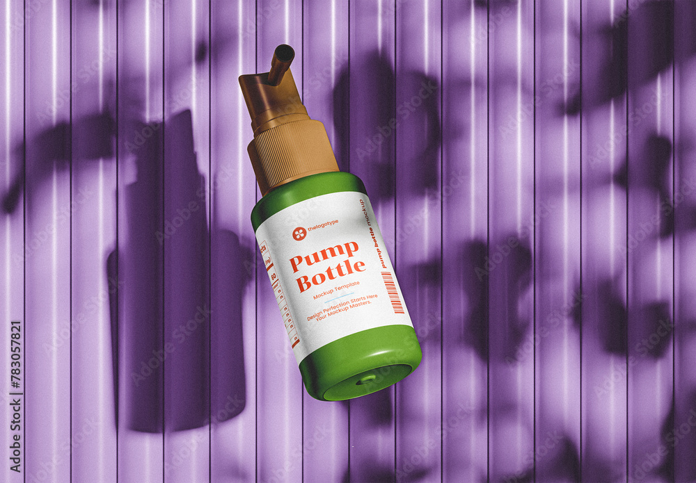 Floating Pump Bottle Mockup Stock Template | Adobe Stock