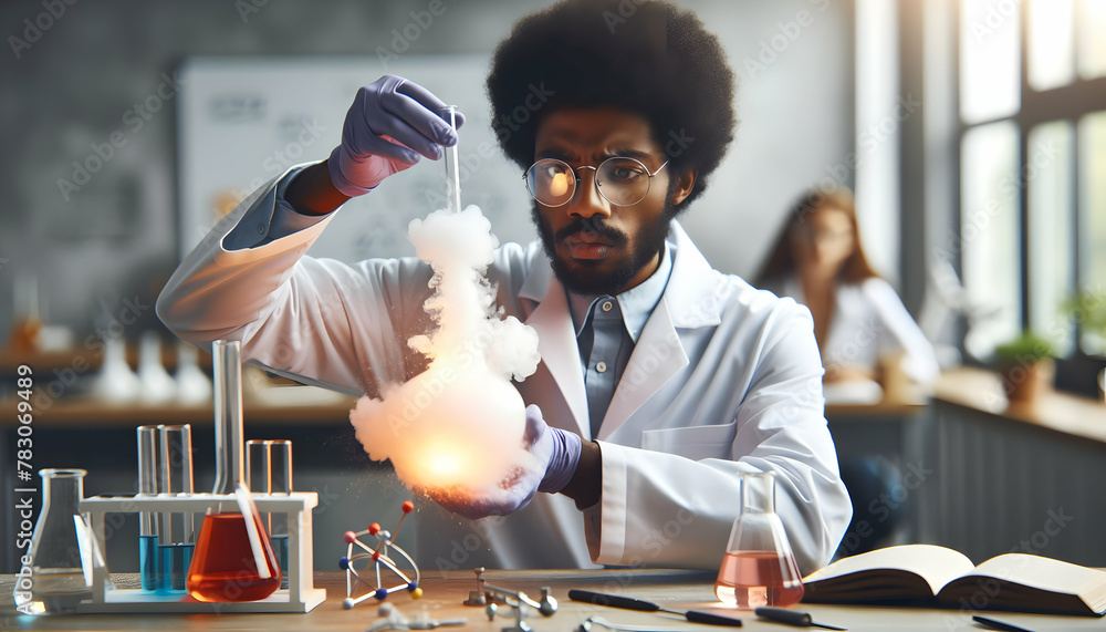 Environmental scientists conducting water quality tests in a river ...