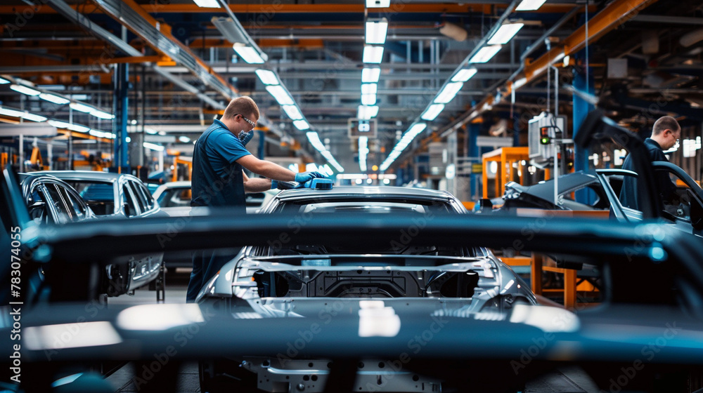 Automotive Line, Precision car manufacturing process on the assembly ...