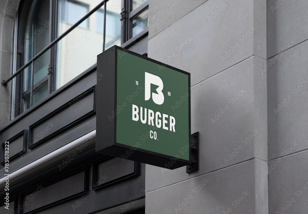 Metal Square Sign Mockup Stock Template | Adobe Stock