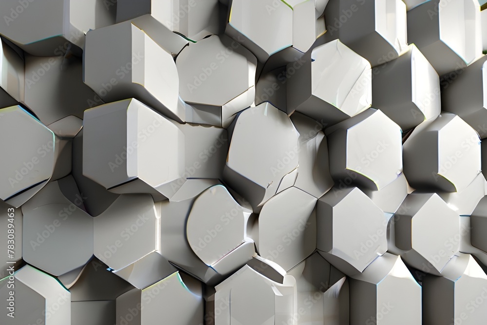 Abstract Hexagon Geometric Surface Loop 1A: light bright clean minimal hexagonal grid pattern ...