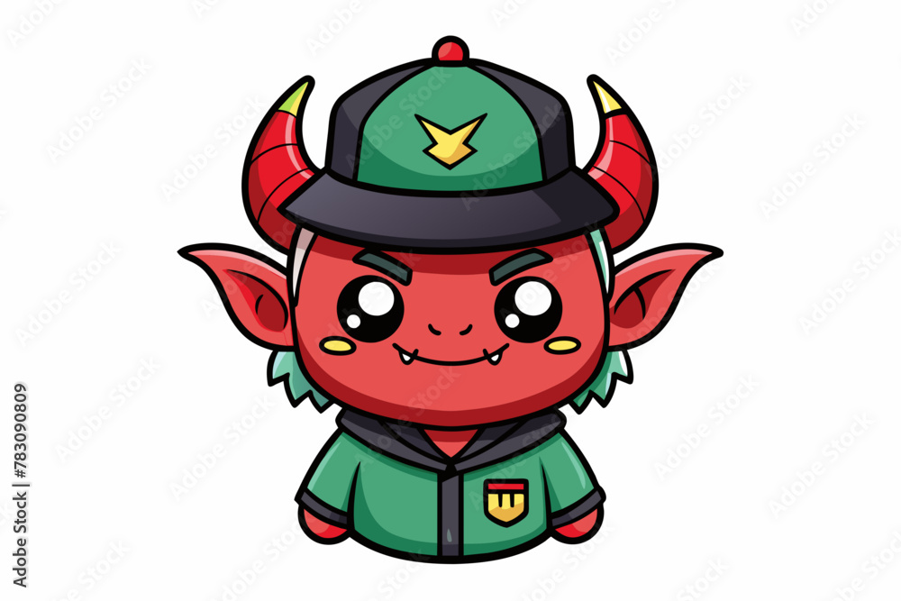 cute-satan-in-cap, cartoon devil cartoon vector illustration Stock ...