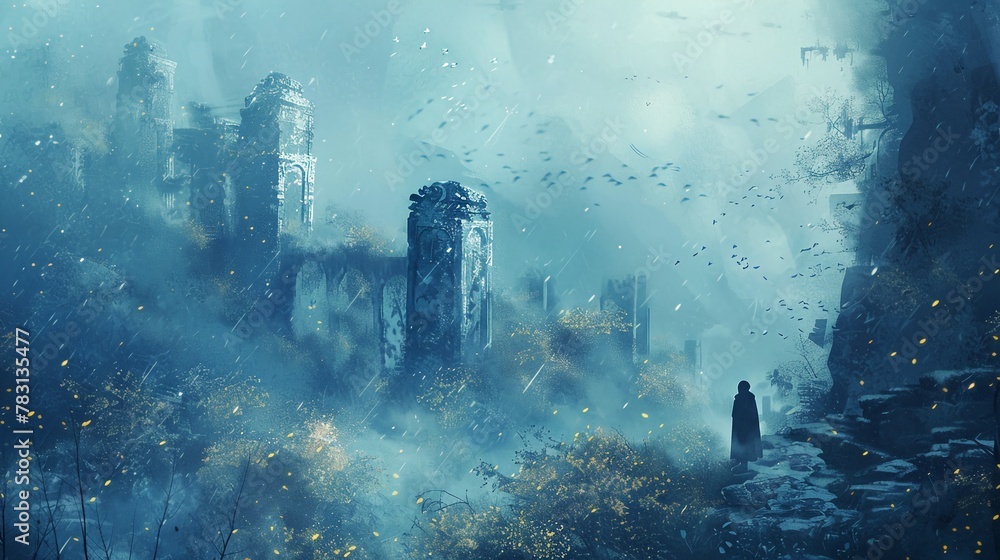 ruined village place visit fantasy wallpaper mysterious enchanting ...